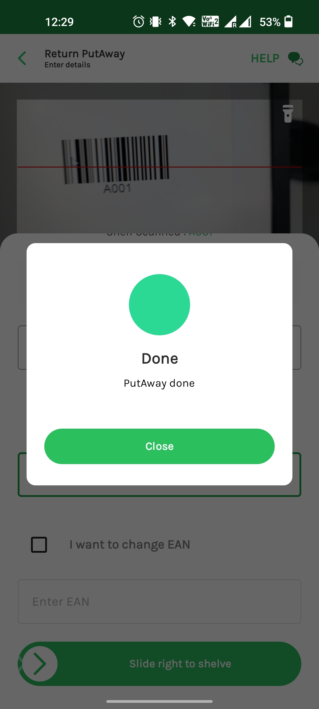 HHT - Putaway - Returns Putaway