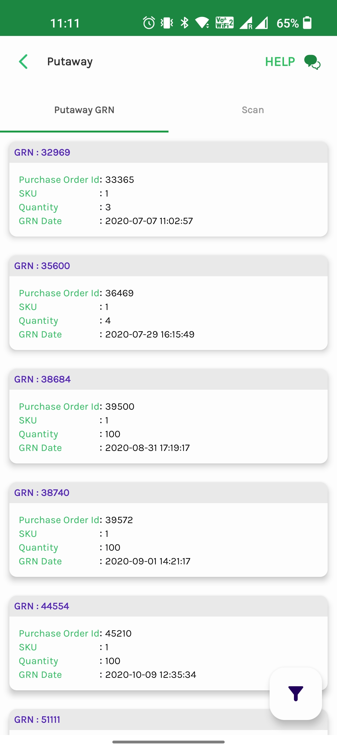 HHT - Putaway - GRN Putaway